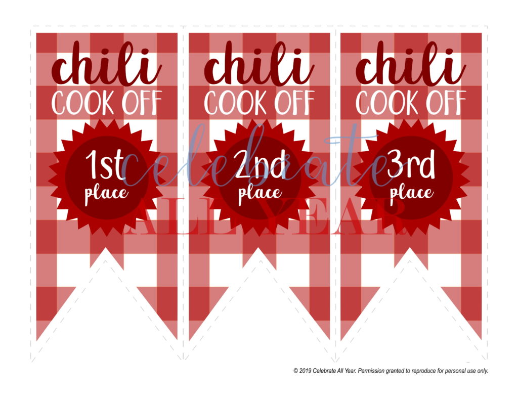 Chili Cook Off Printable Kit – Celebrate All Year